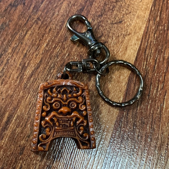 Vintage | Accessories | Vintage Tiki Wooden Face Keychain On Gun Metal ...